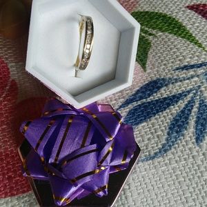 Jewelry | 1k Solid Gold Diamond Band Ring | Poshmark